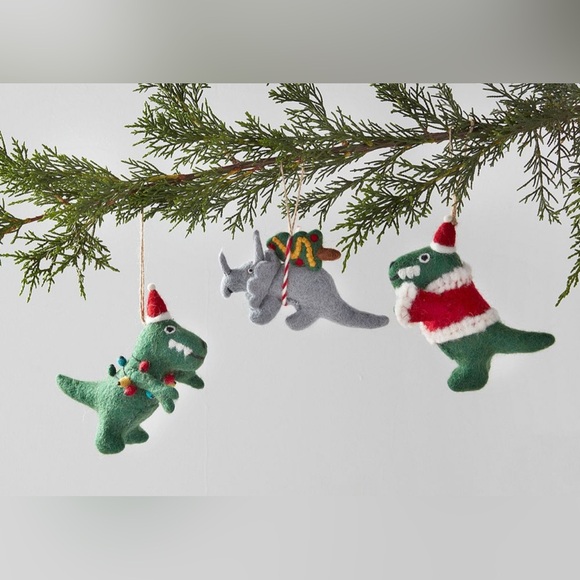 Pottery Barn Kids | Holiday | Pottery Barn Kids Felt Dinosaur Ornaments ...